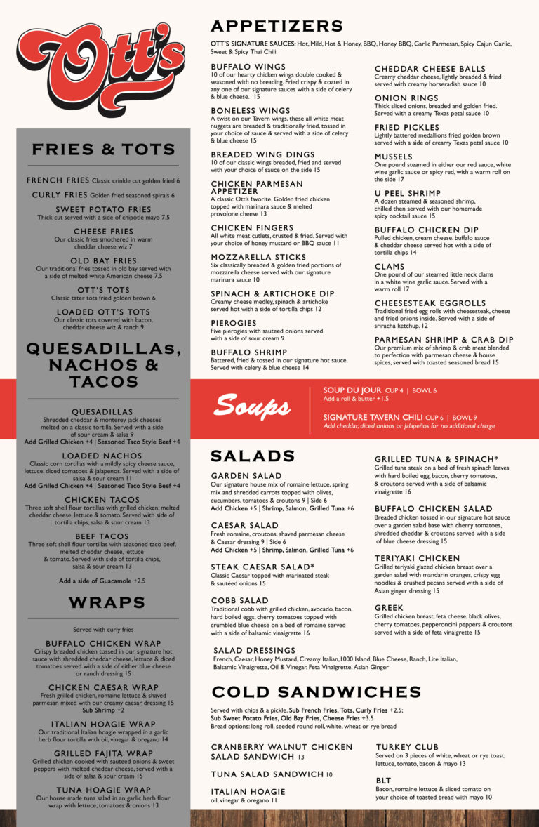 Otts » Our Menu